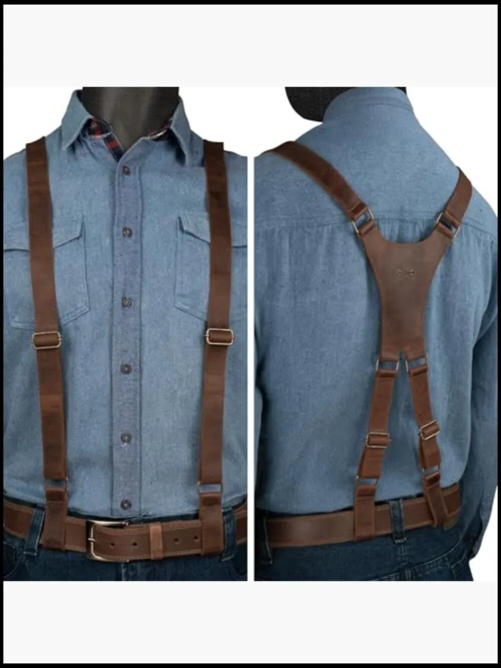 Accessories | Full Grain Leather X Back Suspenders With Belt Loops For ...